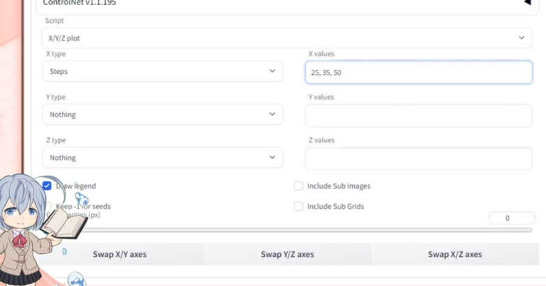 【X/Y/Z plot】使い方。プロンプトや設定を調整し比較してみよう！画像生成AIイラストStableDiffusionWebUI ...